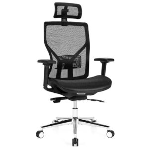 giantex ergonomic office chair, high-back mesh executive chair, with adjustable headrest, 3d armrest, lumbar support, reclining backrest, swivel home desk chair, computer task chair