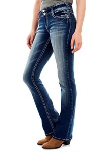 wallflower women's luscious curvy bootcut mid-rise insta stretch juniors jeans (standard and plus), jenna, 20 plus long