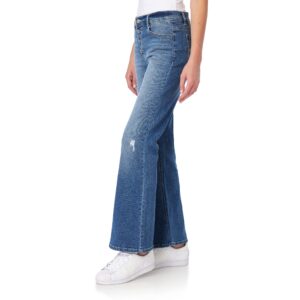 wallflower women's flirty curvy super flare high rise insta stretch juniors jeans, joelle, 1