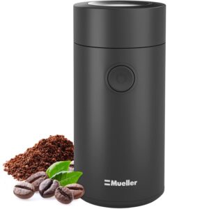 muellerliving electric coffee grinder for spice, nut, herbs and coffee beans, sharp blade, stainless steel - black