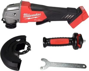 milwaukee 2880-20 m18 fuel brushless lithium-ion 4-1/2 in. / 5 in. cordless small angle grinder with no-lock paddle switch (tool only)