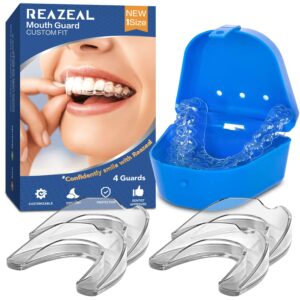 mouth guard for grinding teeth at night: moldable dental guard for sleeping 4 pack/one size