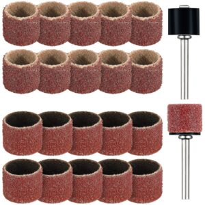 22 pet nail grinder replacement kit with grit sanding bands pet nail smoother dog claw care black grinding drums dog nail grinder replacement dog claw grooming supplies (1/2 inch 60 grit and 100 grit)