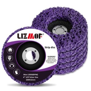 lizmof stripping wheel, strip discs for angle grinder, rust remover wheel for clean and remove paint rust and oxidation，4'' x 5/8'', 5pack