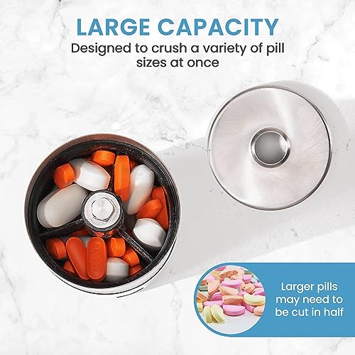 B&C Home Goods Pill Crusher - Stainless Steel Pill Grinder - Large Capacity Pill Crusher - Grind Pills into Fine Powder - Mills for Feeding Tube, Pets & Kids