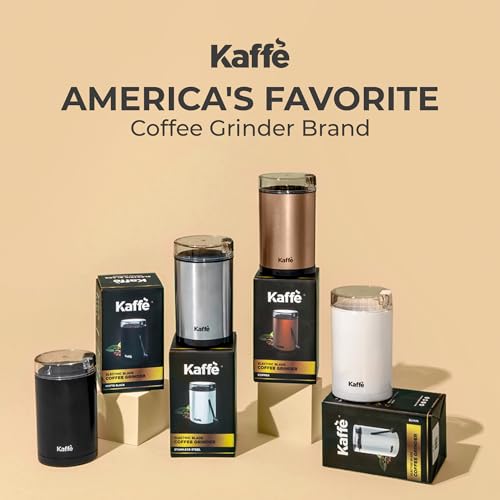 Kaffe Coffee Grinder Electric. Best Coffee Grinders for Home Use. (14 Cup) Easy On/Off w/Cleaning Brush Included. Copper