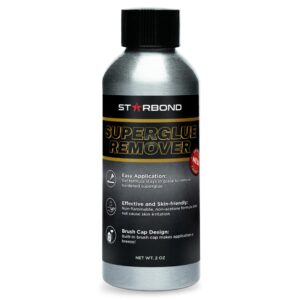 starbond 2 oz. super glue remover - dissolves super glue, ca glue debonder, easy brush cap applicator