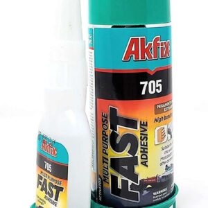 Akfix-GA060 705 Fast Adhesive CA Glue (1.76 oz.) with Activator (6.76 fl oz.) [Clear Super Glue Adhesive and Accelerator Spray]