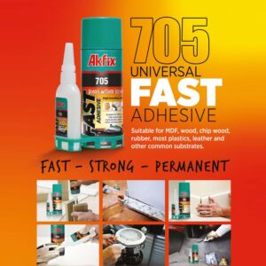 Akfix-GA060 705 Fast Adhesive CA Glue (1.76 oz.) with Activator (6.76 fl oz.) [Clear Super Glue Adhesive and Accelerator Spray]