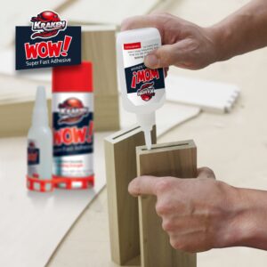 Kraken Bond Wow! CA Glue (3x1.75 oz.) with Spray Adhesive Activator (3x6.75 fl oz.) - Cyanoacrylate Glue, CA Glue with Activator, CA Glue for Woodworking, Crazy Glue, Craft Glue, Fast CA Glue, 3 Pack