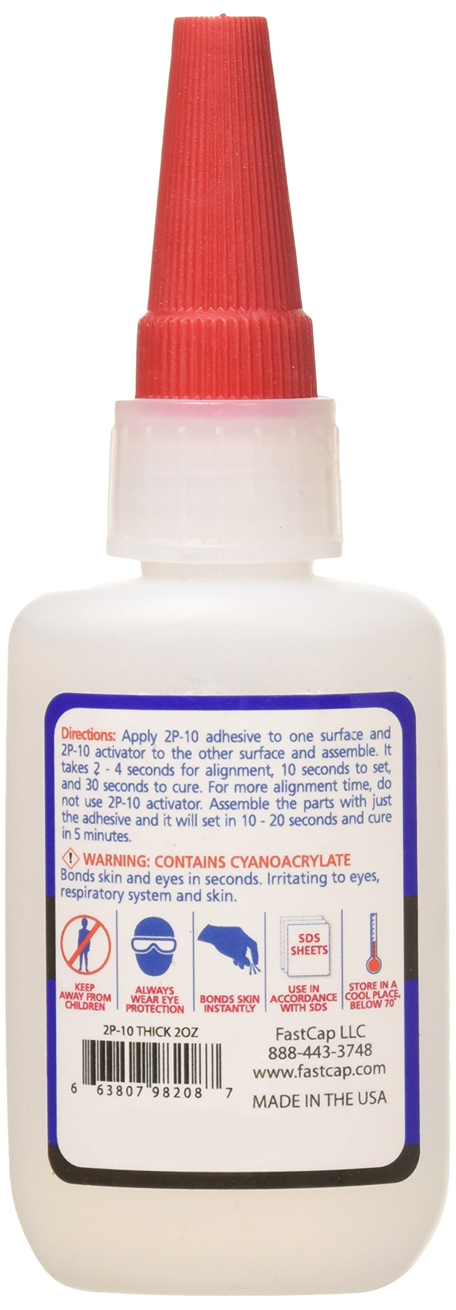 FastCap 2P-10 Professional Thick Wood Adhesive Glue - Ideal for Wood Works - All Purpose Application - 4000 PSI Tensile & Sheer - 2 oz. - 80208