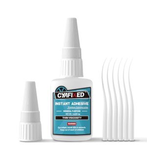 cyafixed strong cyanoacrylate (ca) super glue, penetration fast thin viscosity instant adhesive, 2 oz. (56.8 grams) - ca glue for plastic, wood, metal, hobby models and stabilizing cracks