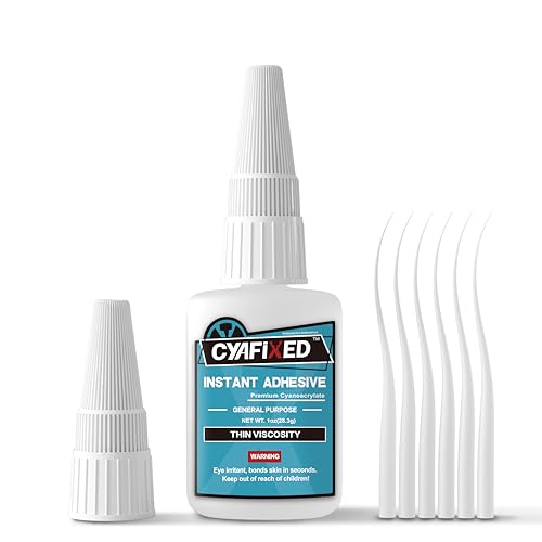 CYAFIXED Strong Cyanoacrylate (CA) Super Glue, Penetration Fast Thin Viscosity Instant Adhesive, 2 oz. (56.8 Grams) - CA Glue for Plastic, Wood, Metal, Hobby Models and Stabilizing Cracks