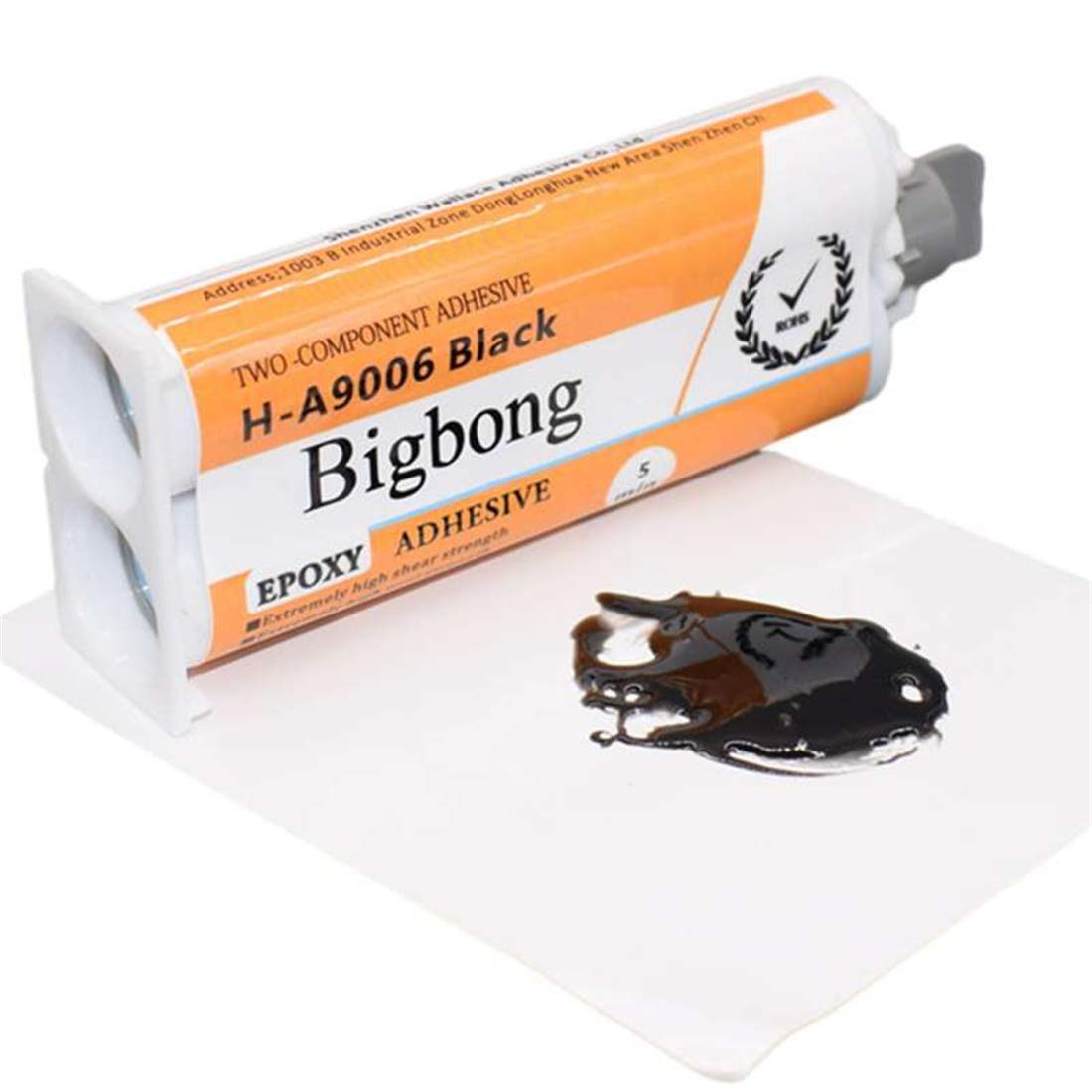 Bigbong 50ml 1:1 Black Epoxy Resin AB Glue Curing Time 5 Minutes Epoxy Glue 2-Part Epoxies Epoxy Adhesive for Bonding Stainless Steel Metal Wood Ceramic Stone Plastic