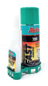 akfix 400ml 705 fast adhesive ca glue (3.50 oz.) with activator (13.50 fl oz.) [clear super glue adhesive and accelerator spray]