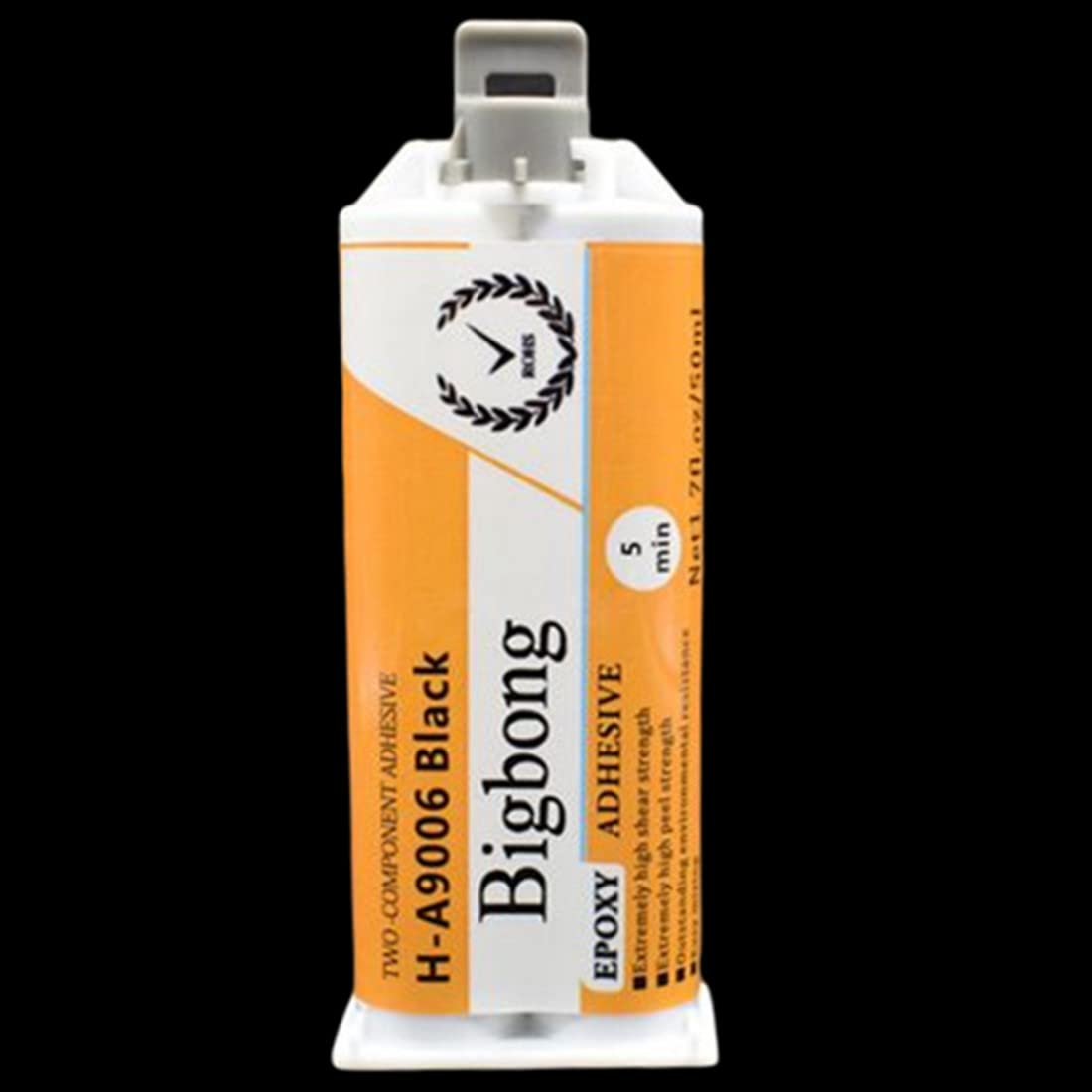 Bigbong 50ml 1:1 Black Epoxy Resin AB Glue Curing Time 5 Minutes Epoxy Glue 2-Part Epoxies Epoxy Adhesive for Bonding Stainless Steel Metal Wood Ceramic Stone Plastic