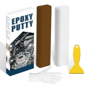 epoxy putty, 200g epoxy wood filler, 2 part epoxy metal putty, plastic, glass, ceramic sink crack repair for fast repair and bonding, heat resistant & waterproof (brown)