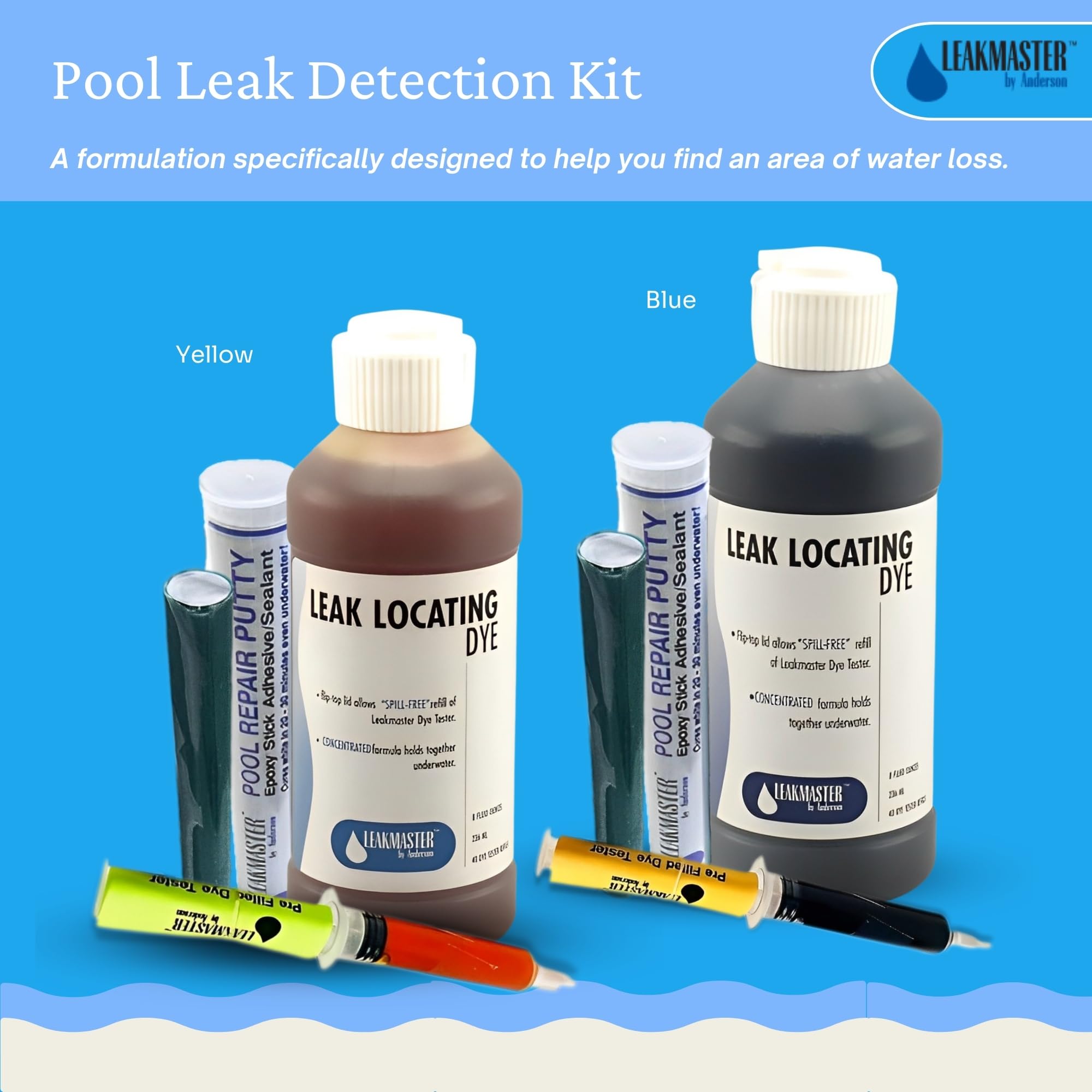 Pool Putty Epoxy Single Stick Leak Sealer for Leakmaster Anderson Manufacturing - Convenient & Versatile Pool Putty for Leaks Underwater -DIY Waterproof Epoxy Putty Stick for Spa & Hot Tub Leak Sealer