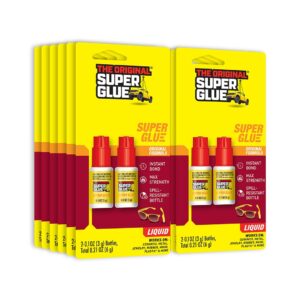 super glue liquid - clear - two 3 gram bottles - (pack of 12)