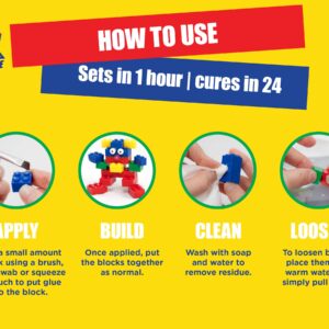 Le Glue Temporary Glue | Non-Permanent Clear Adhesive Glue for Plastic Building Blocks | No Messy Break-Ups | Non-Toxic Model Glue Formula | Seen on Shark Tank, Created for Kids, by a Kid