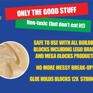 Le Glue Temporary Glue | Non-Permanent Clear Adhesive Glue for Plastic Building Blocks | No Messy Break-Ups | Non-Toxic Model Glue Formula | Seen on Shark Tank, Created for Kids, by a Kid