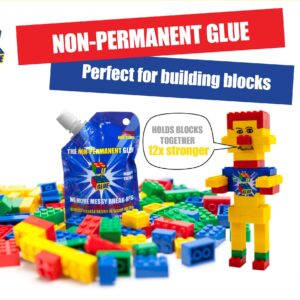 Le Glue Temporary Glue | Non-Permanent Clear Adhesive Glue for Plastic Building Blocks | No Messy Break-Ups | Non-Toxic Model Glue Formula | Seen on Shark Tank, Created for Kids, by a Kid