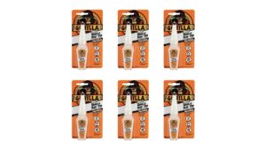 gorilla white glue pen, waterproof, .75 ounce precision tip bottle, white, (pack of 6)