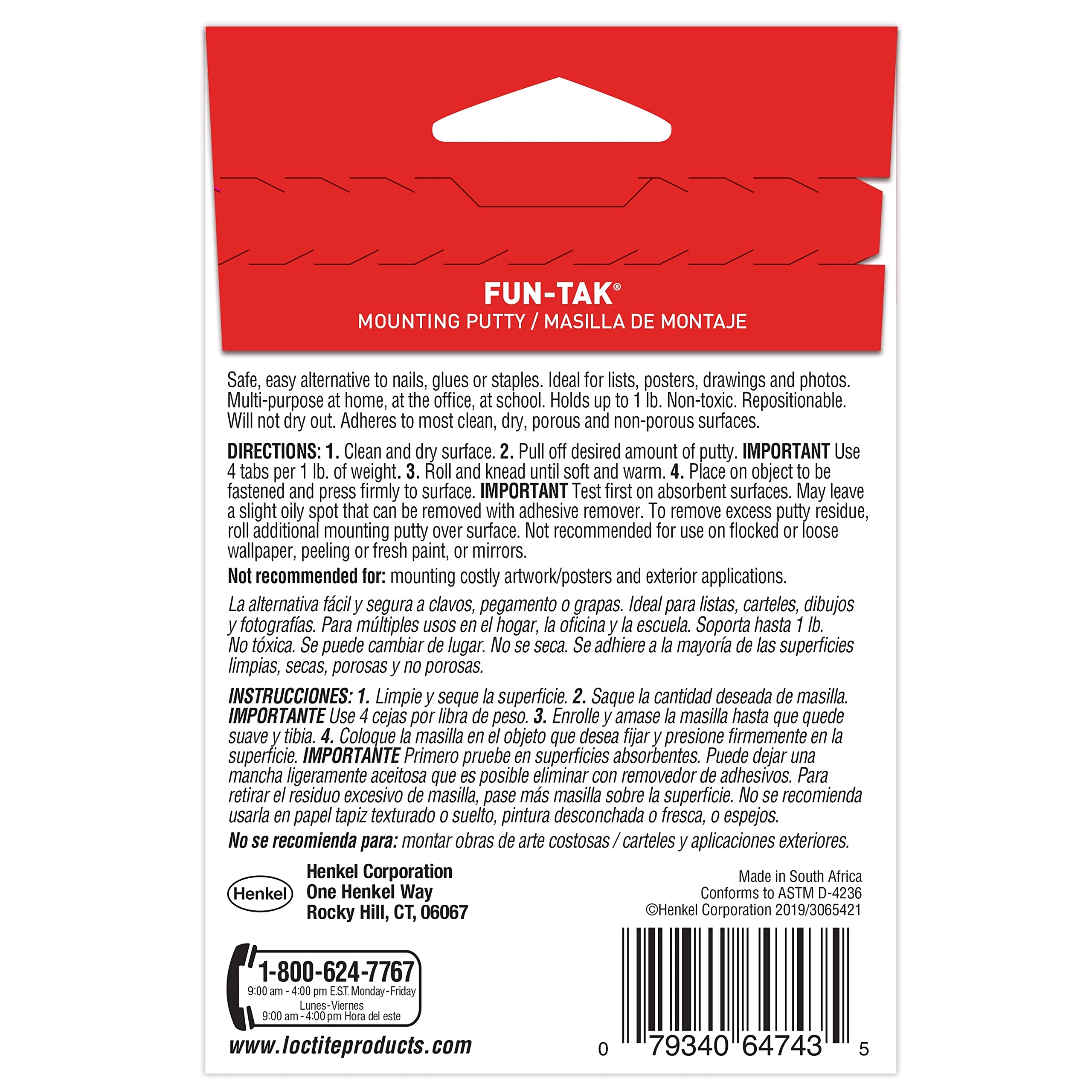 Loctite Home and Office 2-ounce Fun-tak Mounting Putty Tabs by Henkel Corporation (Pack of 2)