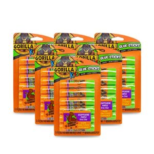 gorilla kids disappearing purple glue sticks, six 6 gram sticks, (pack of 6)