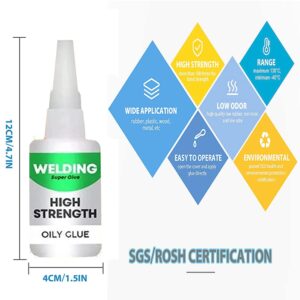 2/3PCS Welding High Strength Oily Glue - Universal Superglue,Mighty Instant Glue for Resin Ceramic Metal Glass (3 PCS)