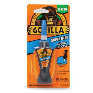 gorilla micro precise super glue, 5 gram, clear, (pack of 1)