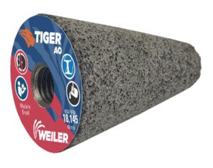 weiler 68317 tiger ao type 17 flat tip portable grinding cone, a24-r, 2" x 3" x 5/8-11, (pack of 12)