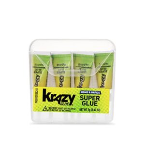 Krazy Glue KG82048SN Home & Office Super Glue, Single-Use Tubes, Fine Tip, 0.5 Grams, 4 Count, 0.07 oz, Original Version