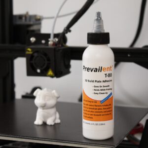 Prevailent T-80, 3D Printer Bed Adhesive Glue - Helps Prevent Warping, Strong Hold and Easy Release with Various Build Plates and Filament Types Including PLA, ABS, TPU, and PETG, 4 fl oz. (118ml)