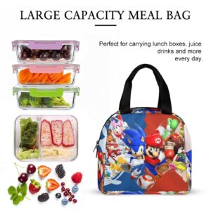 DINIBTU Kids School Lunch Box, Reusable Cute Lunch Bag Insulated Kids Cooler Tote Bag Multi-functional for Teen Boys Girls