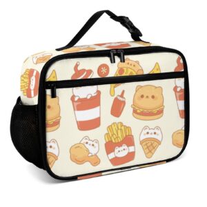 muishi fast food reusable lunch box insulated lunch bag cooler bag lunchbox meal food container tote bag for women kids girls boy school camping hiking picnic beach travel