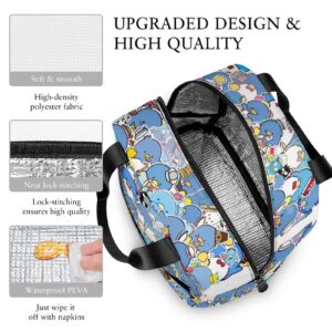 Cartoon Lunch Bag Tuxedosamm Lunch Tote Bag Portable Lunch Box With Pocket for Womens Men