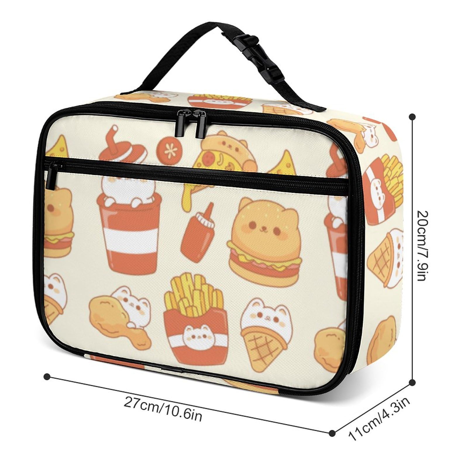 Muishi Fast Food Reusable Lunch Box Insulated Lunch Bag Cooler Bag Lunchbox Meal Food Container Tote Bag for Women Kids Girls Boy School Camping Hiking Picnic Beach Travel