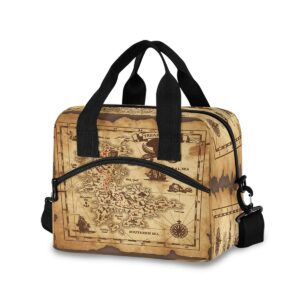 lunch bag for kids pirate treasure map insulated cooler lunch box large capacity lunch organizer for boys girls