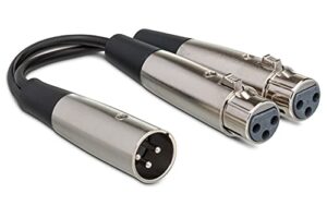 hosa yxf-119 xlr3m to dual xlr3f y cable, 6 inch