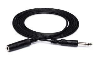 hosa hpe-310 1/4" trs to 1/4" trs headphone extension cable, 10 feet,black