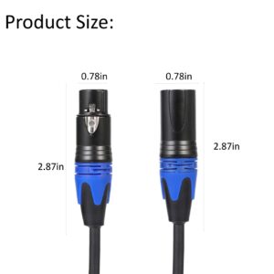 (5FT / 1 PACK) 1 Male to 2 Female XLR Y Splitter Micrphone Cable5ft, 3pin XLR male to Dual XLR Female Y-Splitter Balanced Mic Audio Cables for Stereo Mic to L & R Audio Track