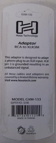 Hosa GXM-133 RCA to XLR3M Adaptor