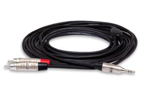 hosa hmr-003y 3.5 mm trs to dual rca pro stereo breakout cable, 3 feet