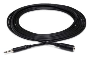 hosa mhe-110 3.5 mm trs to 3.5 mm trs headphone extension cable, 10 feet black