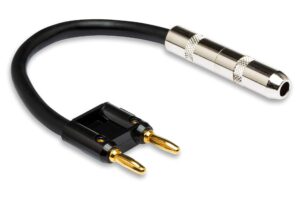 hosa bnp-116 black 1/4" ts to dual banana speaker adaptor, 6 inch