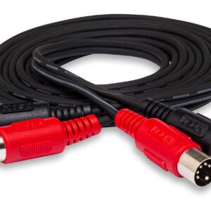 Hosa MID-203 Dual 5-Pin DIN to Dual 5-Pin DIN Dual MIDI Cable, 3 Meters