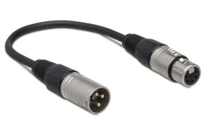 hosa dmx-306 xlr3m to xlr5f dmx-512 adaptor cable, 6 inch, black