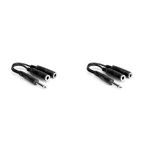 hosa ypp-111 1/4" ts to dual 1/4" tsf y cable (pack of 2)