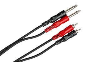 hosa stage and studio patch cable, 1/4" ts to dual rca (cpr206)